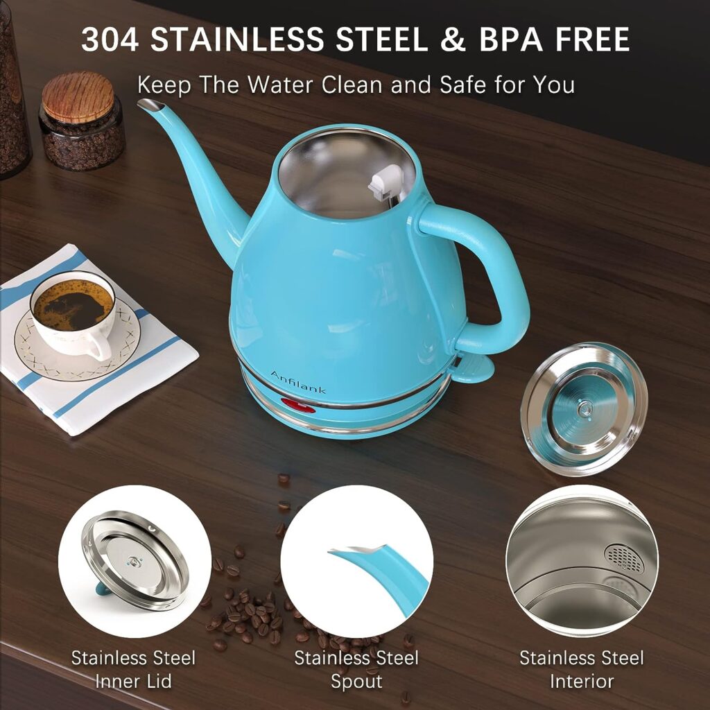 Anfilank Electric Gooseneck Kettle: Boil Water in 60 Seconds ...